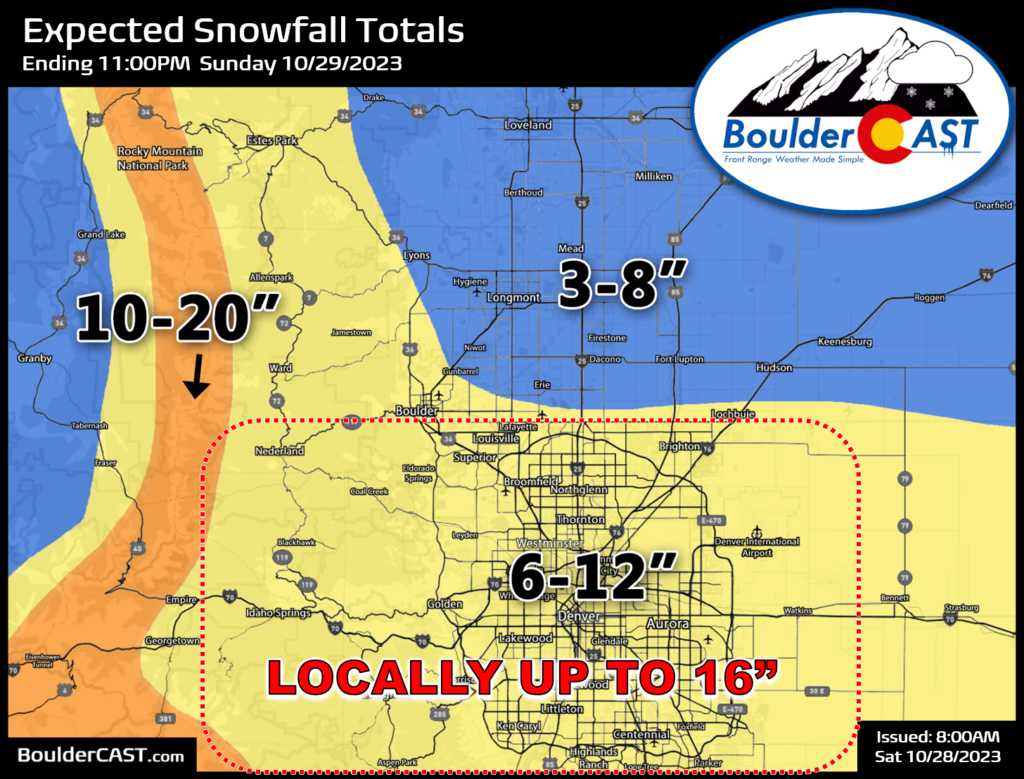 Saturday AM Update: Locally more than a foot of accumulation possible ...